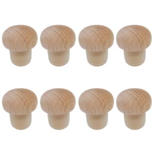 wine bottle corks mushroom t shaped cork plugs for wine cork wine stopper reusable wine corks wooden and rubber bottle stoppers (8, l)