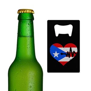 puerto rico heartbeat credit card bottle opener stainless steel flat beer wine bottle opener for party wedding favor