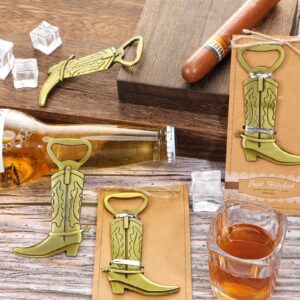 24 Pcs Cowboy Boot Bottle Openers Wedding Party Favors Metal Stainless Steel Bottle Openers with Exquisite Packaging for Wedding Birthday Anniversary, Gold