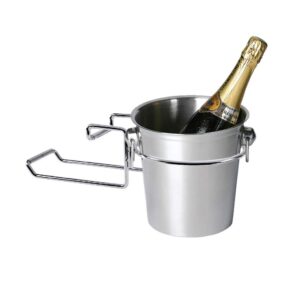 CUISINOX Chrome Plated Table Mount Chiller Wine Bucket Holder, 7.5" Ring, Stainless steel