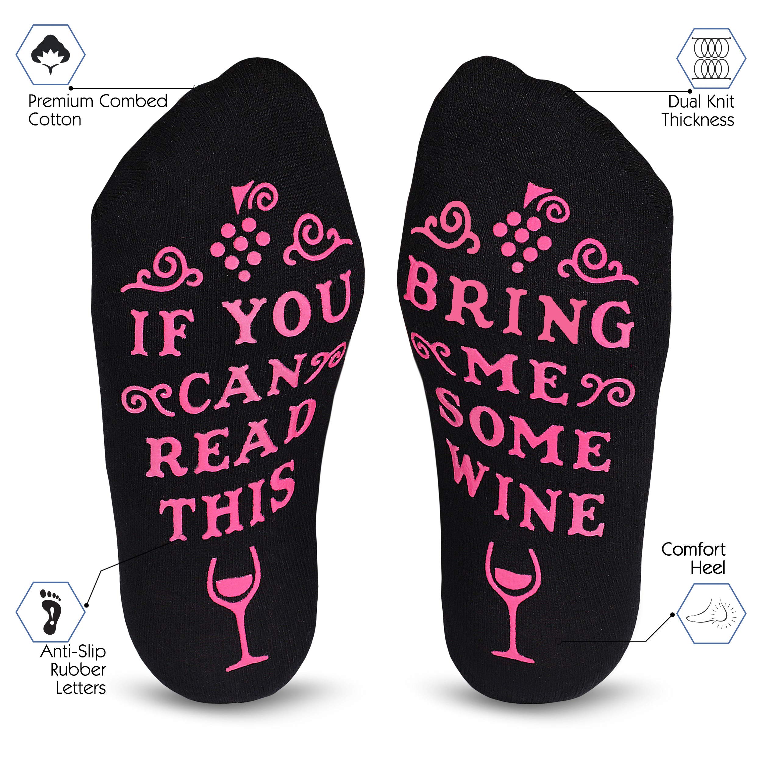 Cavertin Women's Mom Grandma Retirement Dentist Teacher Nurse Socks with Gift Box Gifts for Her (Wine)