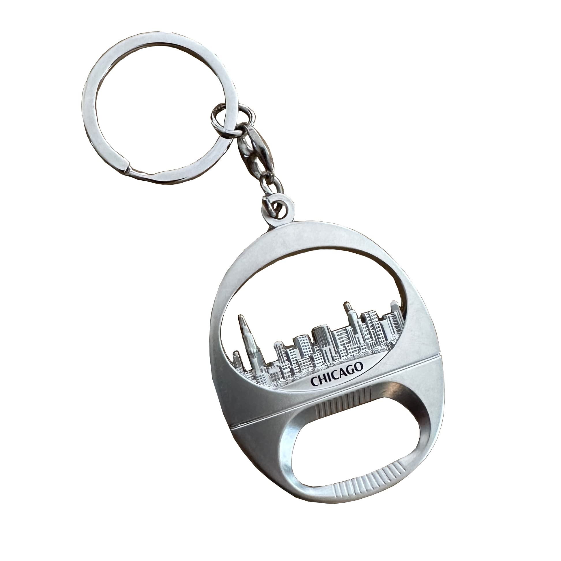 Chicago Skyline Pewter Bottle Opener Keychain