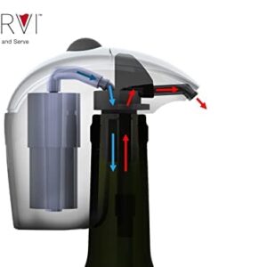 AirVi Automatic Wine Dispenser and Aerator, Electric Wine Decanter and Pourer, Premium Wine Accessories for Enhanced Aroma and Flavor, No Spills or Drips, Clean Pouring, Silver