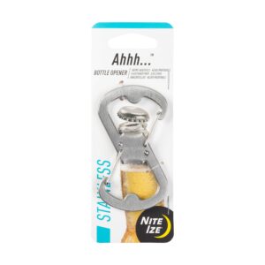 nite ize sbo-03-11 ahhh dual bottle opener carabiner, 1 count, stainless