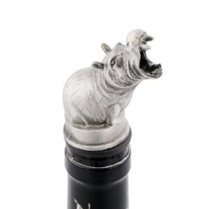 WOKHACH Animal Wine Aerator & Liquor Pourer for Bar,Home and Party Wine Pourer Aerator Festival Gift (Hippo Silver Gray)