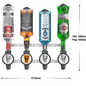 Barbarian Liquor Dispenser For Home Bar 3/4/6 Bottle Wall Mounted - Bar Butler Shot Measure Bracket Alcohol Wine Upside Down Drink Jigger Optics Man cave