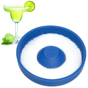 kamehame salt rimmer for cocktails, silicone margarita salt rimmer, glass rimmer, bar salt and sugar rimmer for wide glasses up to 5.5 inches, blue