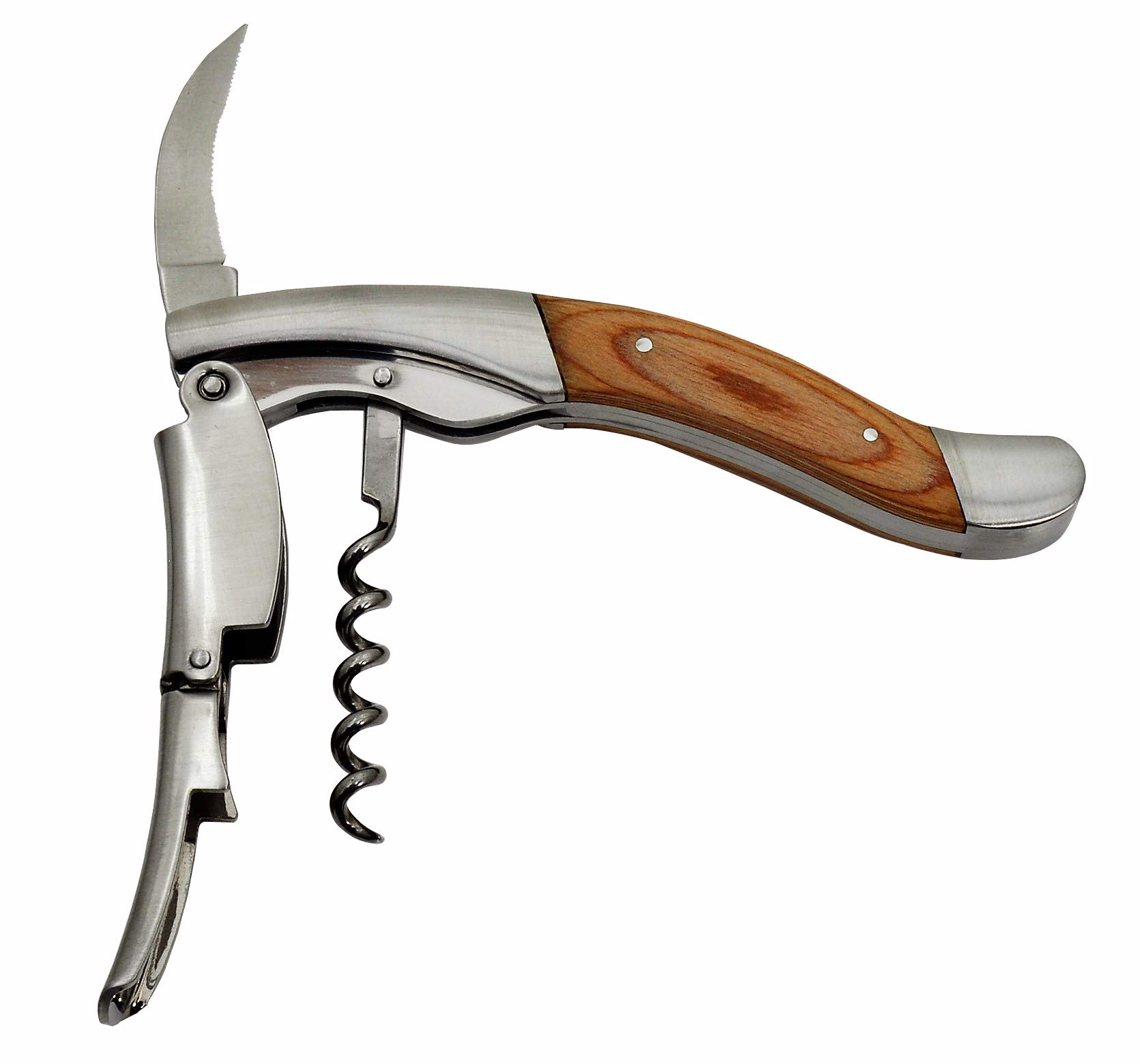 Legnoart Ghemme Grand Crue Stainless Steel Sommelier Corkscrew with Stamina Wood Handle