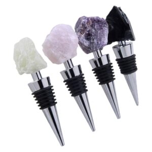 luxury now - wine bottle stoppers | champagne saver sealer | natural crystal stone | decorative crystal whiskey | gemstone preserve for wedding gift & decoration