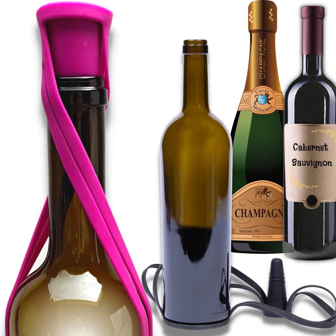 2-Pack Premium Wine Bottle Stoppers: Airtight Anywhere, Even on the Move. Enjoy Wine on the Go, Worry-Free. Twist & Press for Leak-Proof Seal. Reusable, Easy to Clean.