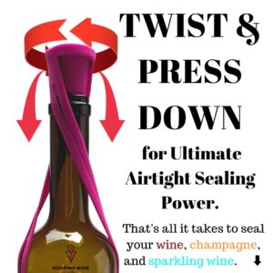 2-Pack Premium Wine Bottle Stoppers: Airtight Anywhere, Even on the Move. Enjoy Wine on the Go, Worry-Free. Twist & Press for Leak-Proof Seal. Reusable, Easy to Clean.