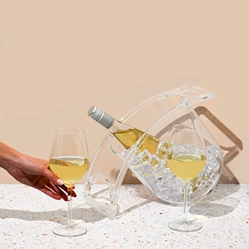 Coolin Curve Ice Bucket for Wine Champagne Beer Beverages Evenly Chills Drinks 2 Quarts