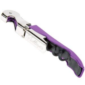 pulltap's double-hinged waiters corkscrew, wine opener and foil cutter, beer bottle opener, purple