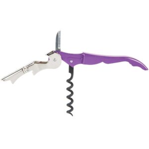 Pulltap's Double-Hinged Waiters Corkscrew, Wine Opener and Foil Cutter, Beer Bottle Opener, Purple