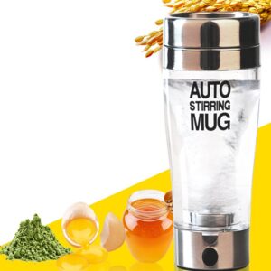 Mengshen Self Stirring Mug 400ML - Portable Multipurpose Mixer Auto Mixing Coffee Tea Cup Protein Shaker Mixer Double Insulated Electric, A037