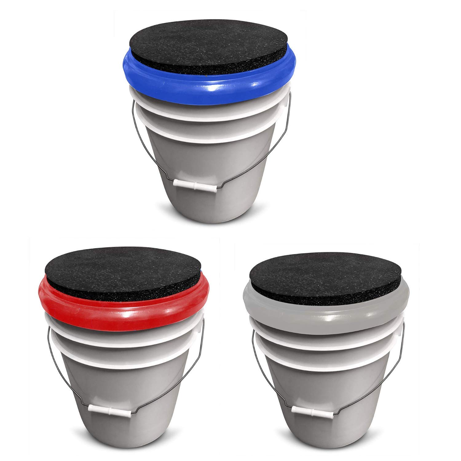 Bucket Lid 3 Pack - Comes in Red, White, and Blue - Perfect Seat, Made in The USA by Bucket Lidz