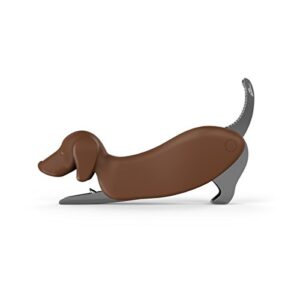 genuine fred winer dog dachshund dog shaped corkscrew, brown