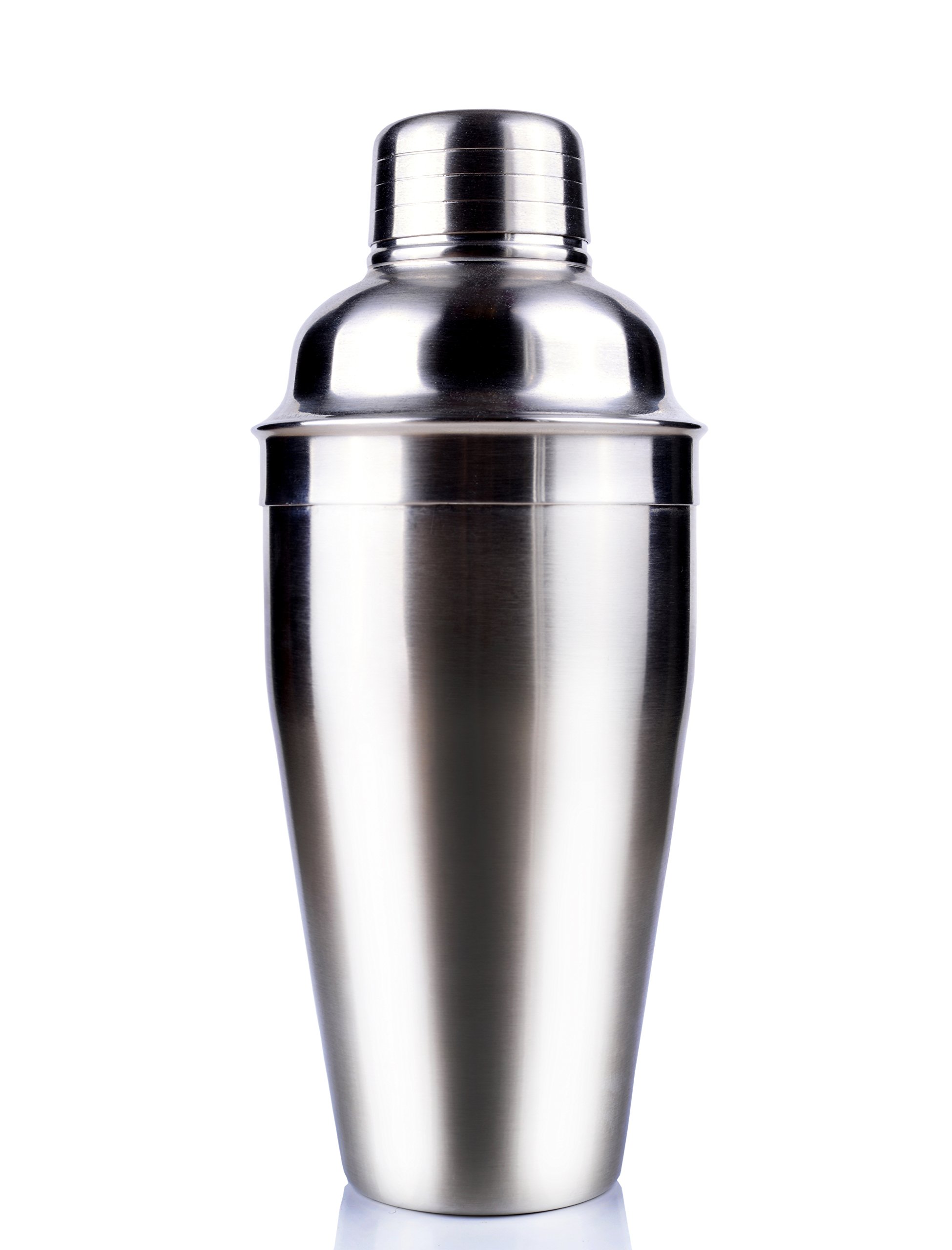 HIC Kitchen Cocktail Shaker, Stainless Steel, Mirror Finish, 3-Piece Set, 18-Ounces