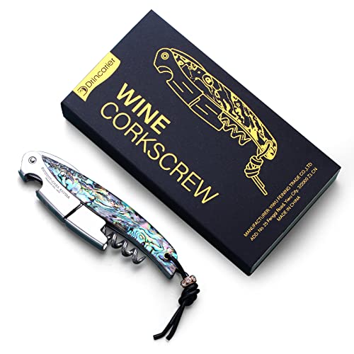 Drincarier Shell Handle Waiter Corkscrews-Wine Openers,Corkscrew Bottle Openers,3-in-1 Wine Key Tool With Foil Cutter & Dual Hinge Fulcrum - Waiters Corkscrew…