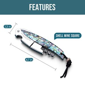 Drincarier Shell Handle Waiter Corkscrews-Wine Openers,Corkscrew Bottle Openers,3-in-1 Wine Key Tool With Foil Cutter & Dual Hinge Fulcrum - Waiters Corkscrew…