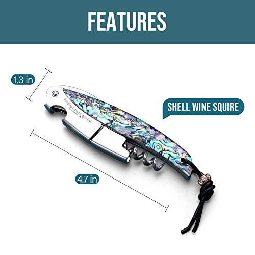 Drincarier Shell Handle Waiter Corkscrews-Wine Openers,Corkscrew Bottle Openers,3-in-1 Wine Key Tool With Foil Cutter & Dual Hinge Fulcrum - Waiters Corkscrew…