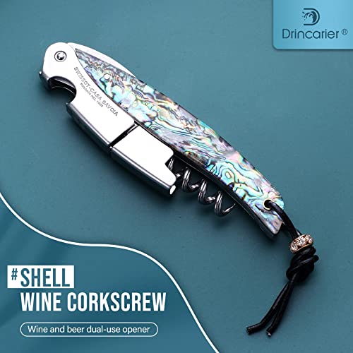 Drincarier Shell Handle Waiter Corkscrews-Wine Openers,Corkscrew Bottle Openers,3-in-1 Wine Key Tool With Foil Cutter & Dual Hinge Fulcrum - Waiters Corkscrew…