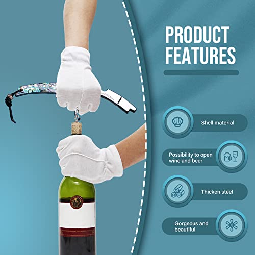 Drincarier Shell Handle Waiter Corkscrews-Wine Openers,Corkscrew Bottle Openers,3-in-1 Wine Key Tool With Foil Cutter & Dual Hinge Fulcrum - Waiters Corkscrew…