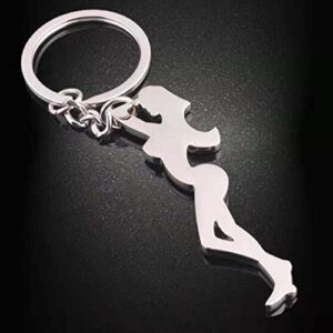 ARFUKA Bottle Opener Keychain Metal Sexy Lady Pendant Beer Opener Beverage Soda Beer Bartender Bottle Opener Keyring Christmas Birthday Gift for Men and Women