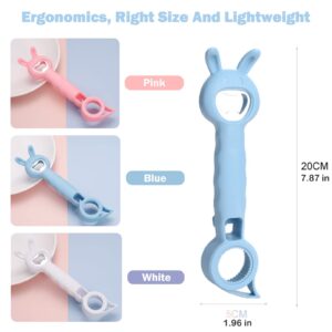 FFUWERG Bottle Opener Can Opener Jar Opener for Weak Hands, Cute 4-in-1 Multi Function Beer Opener for Seniors with Arthritis/Child Gift(Blue+Pink)