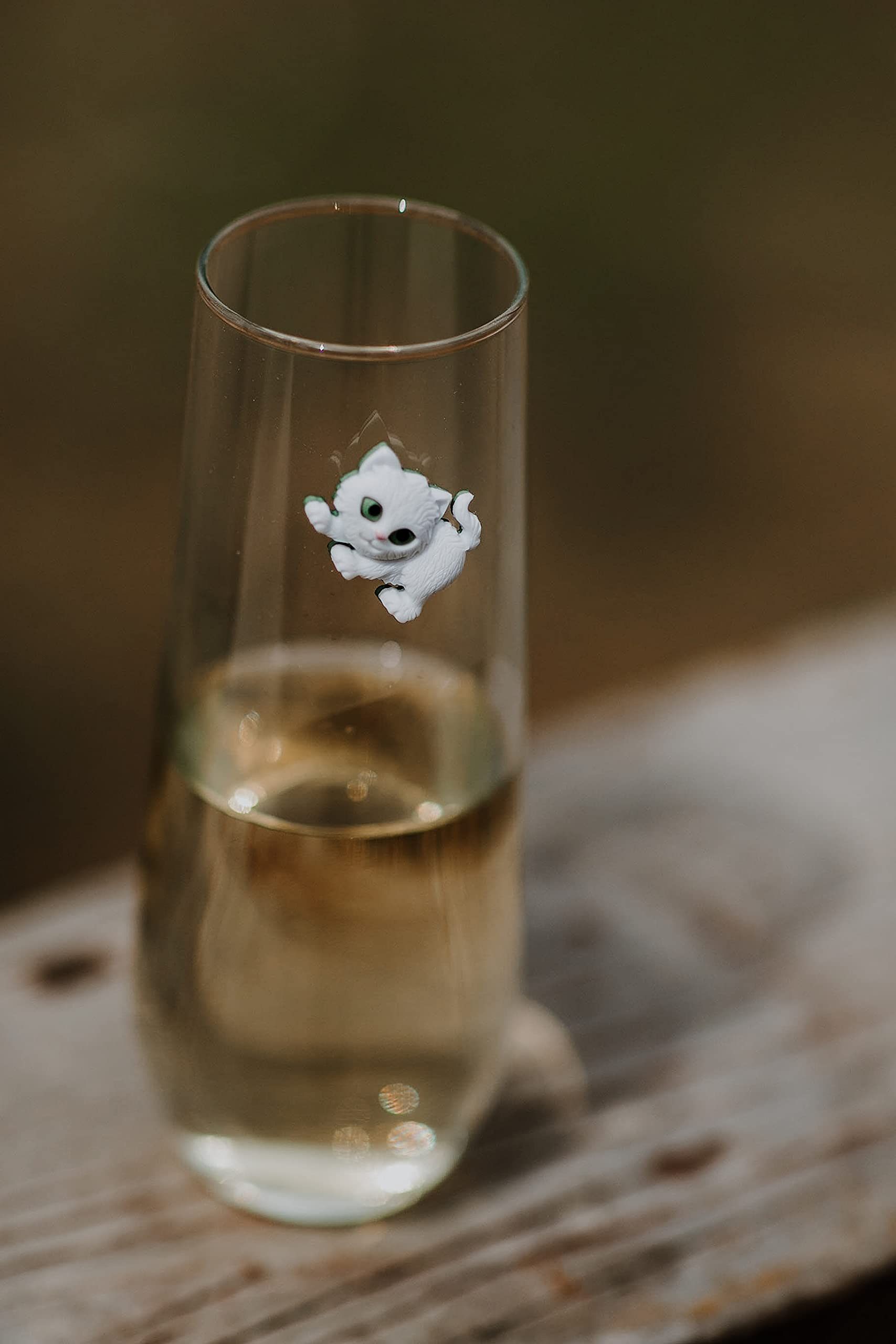 Simply Charmed Cat Wine Charms or Drink Glass Markers - Magnetic - Great Birthday or Hostess Gift for Cat Lovers - Set of 6 Cute Kitty Glass Identifiers