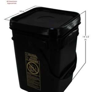 Square Bucket 4-Gallon Bucket with White Snap-on Lid with Gasket