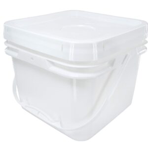 Square Bucket 2-Gallon Bucket with White Snap-on Lid