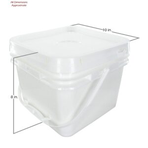 Square Bucket 2-Gallon Bucket with White Snap-on Lid