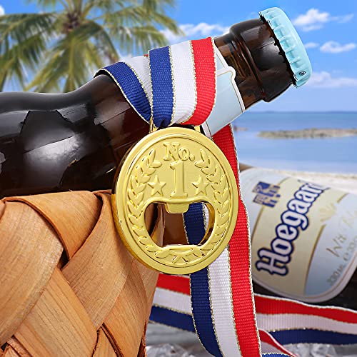 Cabilock 2PCS Olympic NO. 1 Bottle Opener Gold Medal Beer Opener Creative Jar Opener Beer Lid Remover Wine Beer Accessories