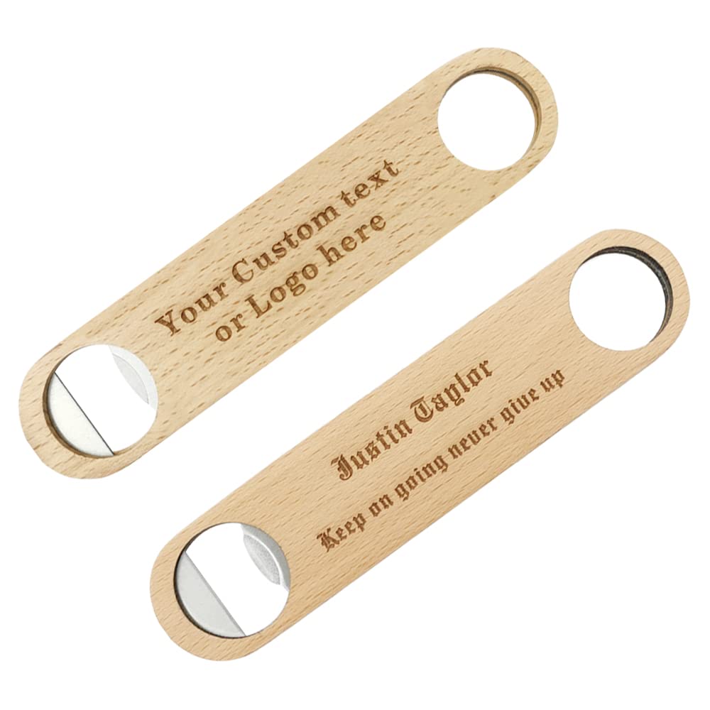 Personalized Bottle Opener, Custom Engraved Beer Bottle Openers, Wooden handle Speed Opener