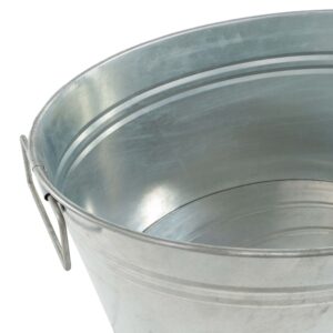 Simple Elements 6 Gallon Galvanized Tub - Multifunctional Ice Bucket - Beverage Tub for Parties, Events and Home Decor - Farmhouse Decor - Ice Tub - 2.97 Lbs - 19.25" L x 12.5" W x 9.25" T - Silver