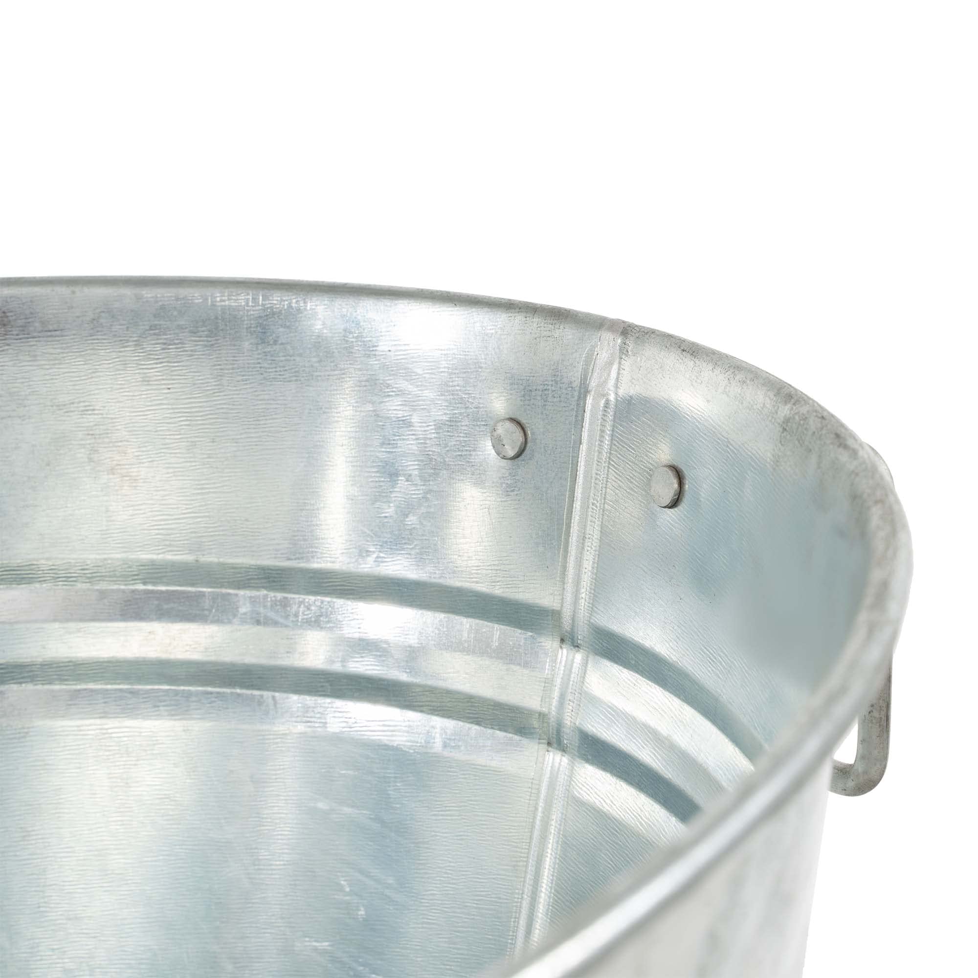 Simple Elements 6 Gallon Galvanized Tub - Multifunctional Ice Bucket - Beverage Tub for Parties, Events and Home Decor - Farmhouse Decor - Ice Tub - 2.97 Lbs - 19.25" L x 12.5" W x 9.25" T - Silver