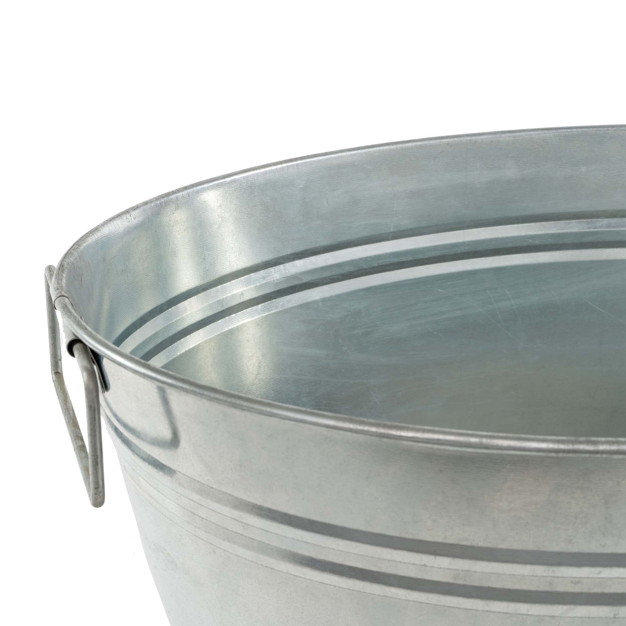 Simple Elements 6 Gallon Galvanized Tub - Multifunctional Ice Bucket - Beverage Tub for Parties, Events and Home Decor - Farmhouse Decor - Ice Tub - 2.97 Lbs - 19.25" L x 12.5" W x 9.25" T - Silver