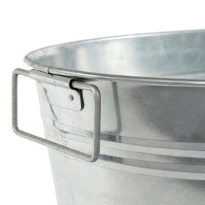 Simple Elements 6 Gallon Galvanized Tub - Multifunctional Ice Bucket - Beverage Tub for Parties, Events and Home Decor - Farmhouse Decor - Ice Tub - 2.97 Lbs - 19.25" L x 12.5" W x 9.25" T - Silver