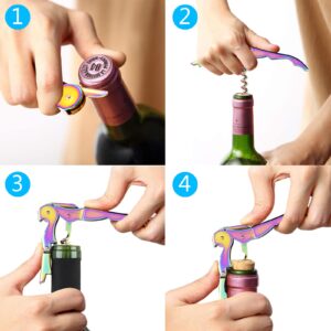 Mirage Corkscrews Wine Key Double Hinge Wine Opener Waiter Corkscrews Rainbow 2 PCS