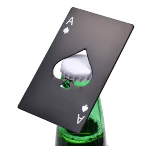 HUIANER Black Bottle Opener Poker Card Bottle Opener Credit Card Bottle Opener for Your Wallet Beer Bottle Opener 8PCS