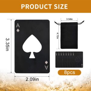 HUIANER Black Bottle Opener Poker Card Bottle Opener Credit Card Bottle Opener for Your Wallet Beer Bottle Opener 8PCS