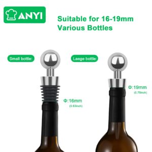 2 Pack Wine Bottle Stopper Reusable Wine Stoppers for Beverage Bottles Wine Stopper Decorative Bottle Stoppers for Bar, Holiday Party, Wedding and Gifts