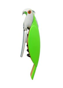 d drneeko parrot shape waiters corkscrew wine opener bottle opener (green)