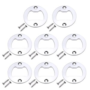 8 set bottle opener insert,stainless steel round diy bottle opener hardware kit hardware parts supply with screws