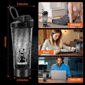 Deal Electric Shaker Bottle BPA Free-Tritan-24 oz Blender Bottles Vortex Shaker Bottles for Protein Mixes-Portable USB Rechargeable Mixer Cup for Protein Shakes (Black)