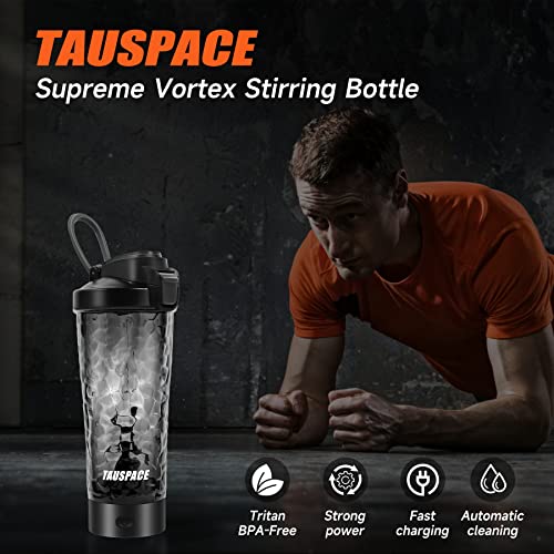 Deal Electric Shaker Bottle BPA Free-Tritan-24 oz Blender Bottles Vortex Shaker Bottles for Protein Mixes-Portable USB Rechargeable Mixer Cup for Protein Shakes (Black)