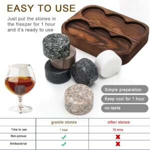 Whiskey Stones, Set of 6 Whiskey Chilling Stones, Reusable Ice Cubes, Whiskey Rocks - Perfect Whiskey Gifts for Men