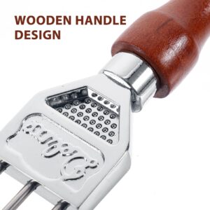 Cabilock Stainless Steel Ice Crusher with Wood Handle Three Prong Ice Pick Japanese Style Ice Chipper Bartender Bar Wine Tools