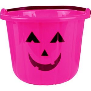 Pink Jack-O-Lantern Treat Bucket - 6 1/2" x 8 3/4", 1 Pc